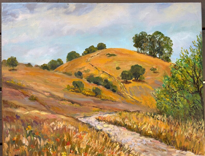 California Landscape Painting, Original Oil Painting on Stretched ...