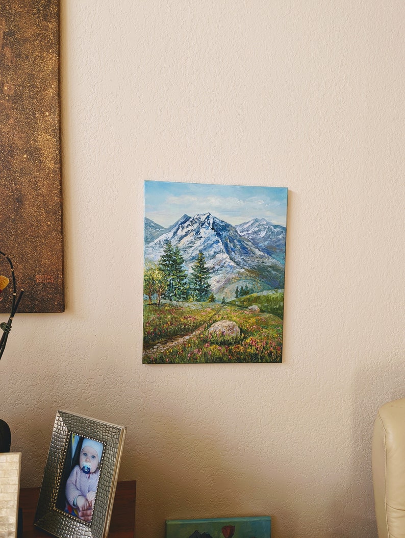 Mountains Spring Landscape, Landscape Painting, Original Painting, Oil ...