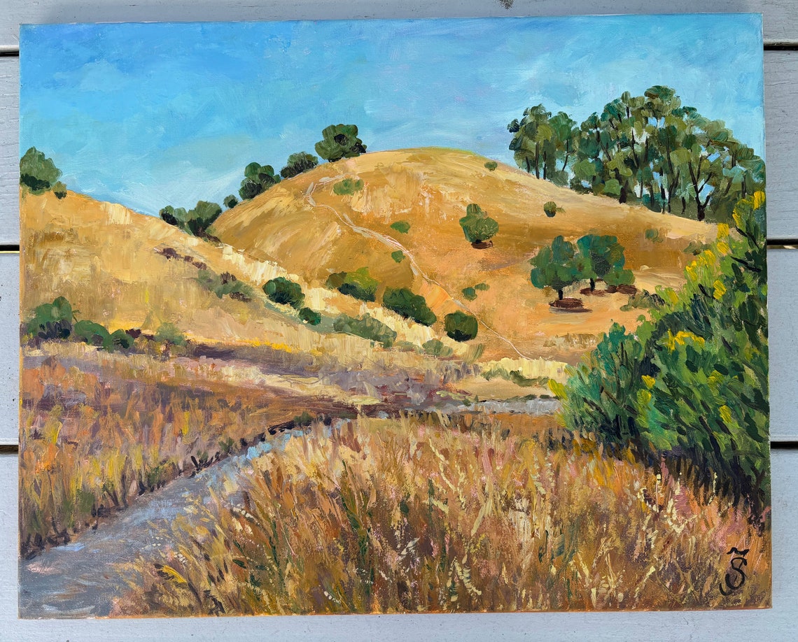 California Landscape Painting, Original Oil Painting on Stretched ...