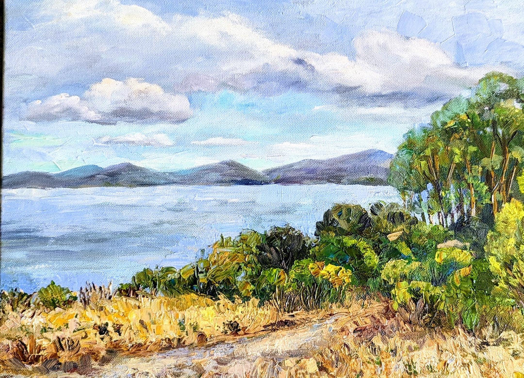 California Original Oil Painting on Stretched Canvas 14'' X 18'', Bay ...