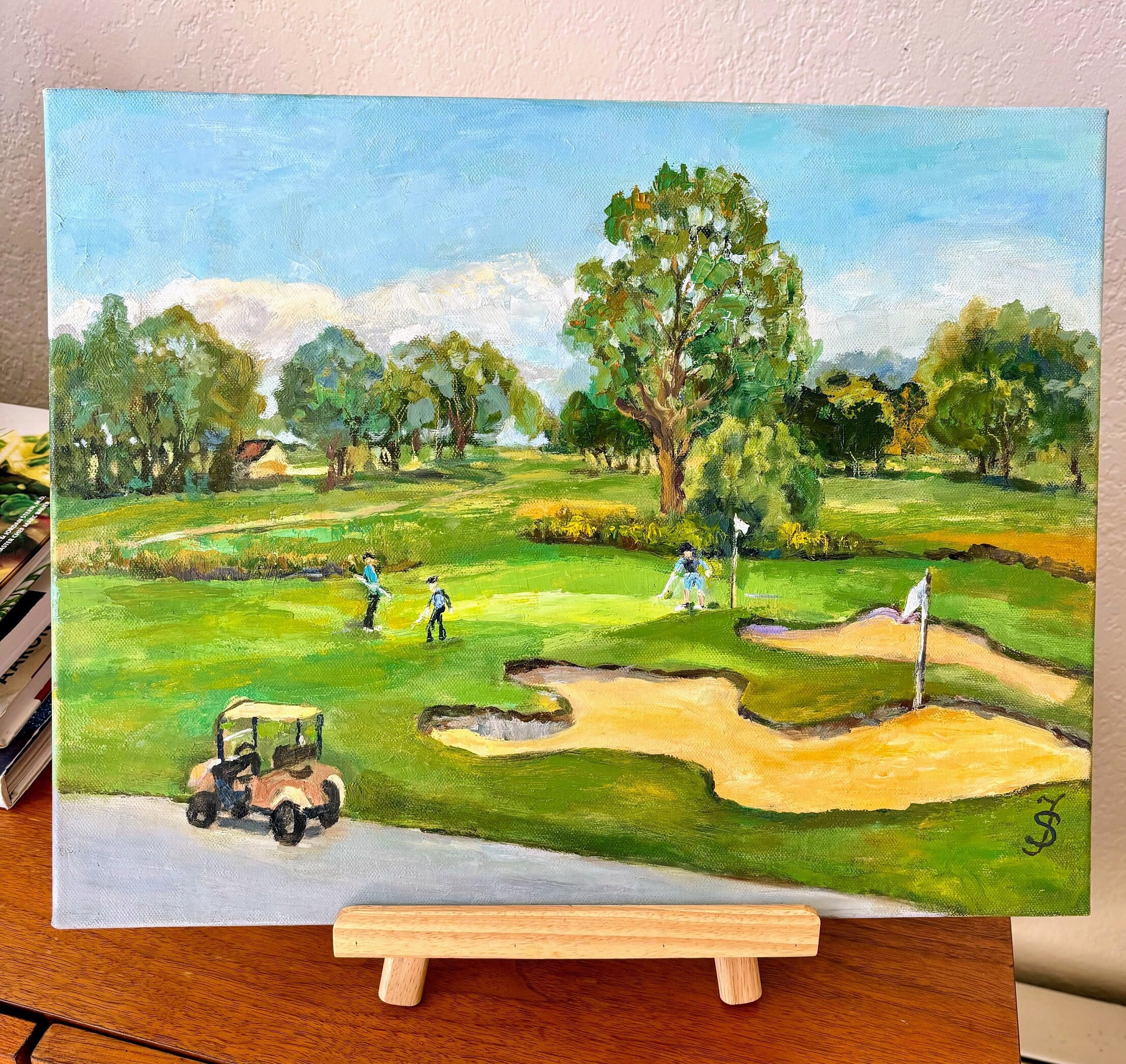 Original Golf Sport Oil Painting on Canvas 14"x 18", Golf Painting ...