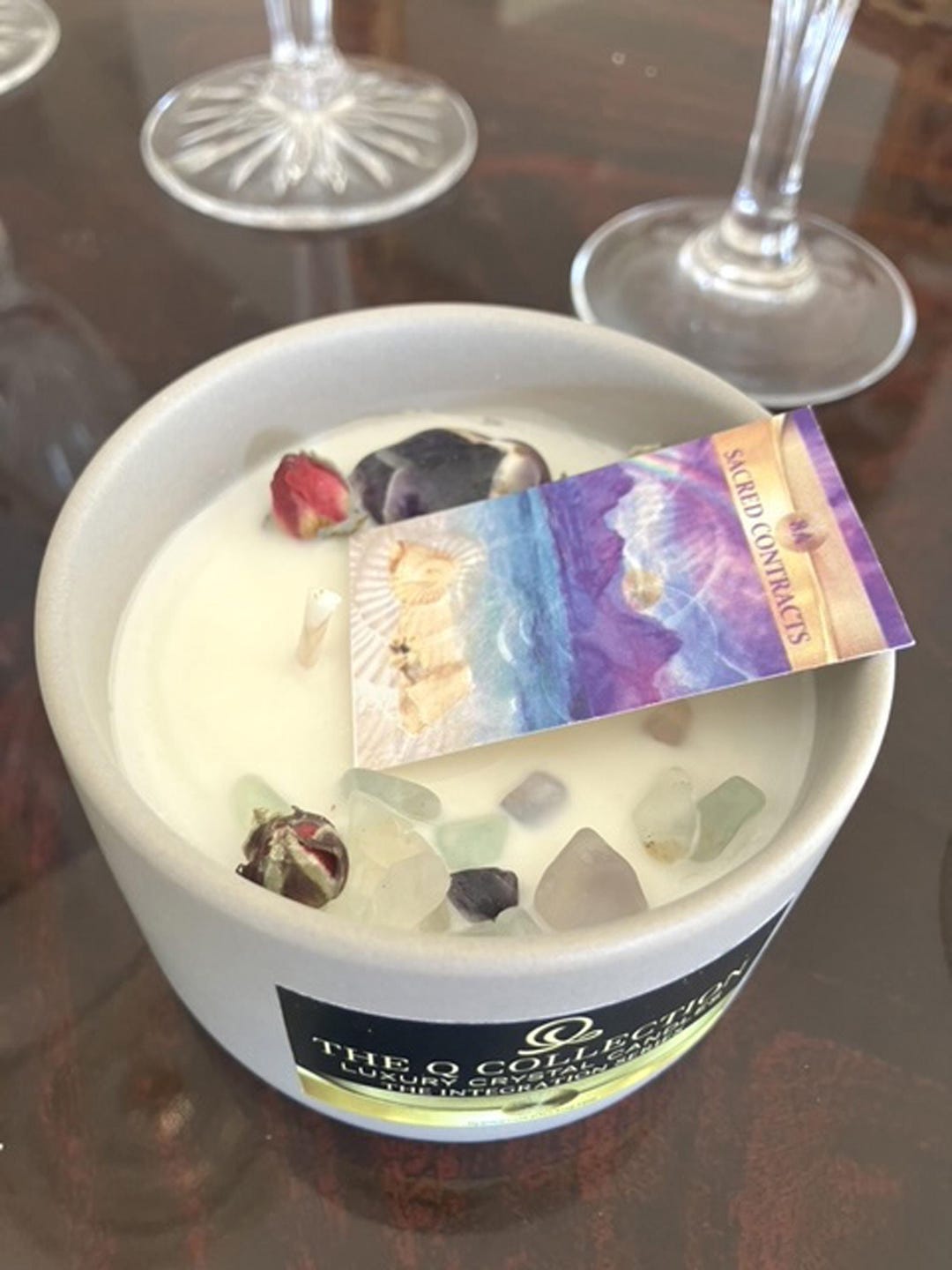 Mini Reading W Crystal Candle, Gemstone Crystal Candles, Gemstone ...