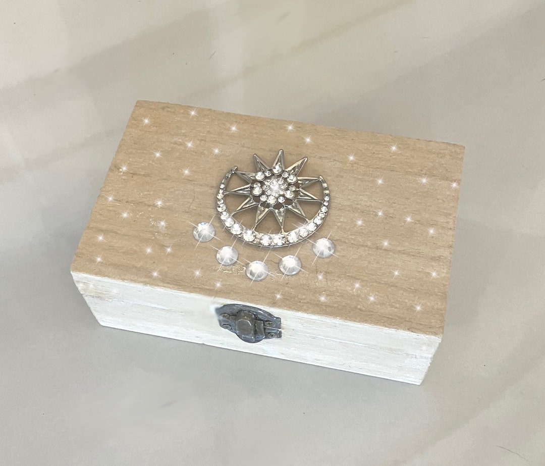 Glitter and Crystals, Wood Tarot Card Box, Wood Oracle Deck Box, Twin ...