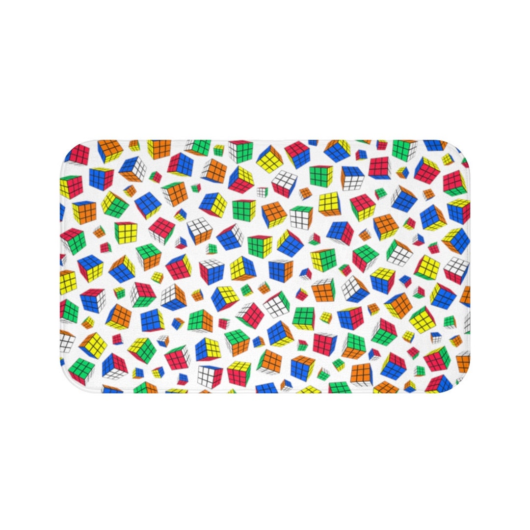 Cubes All Over - Rubik's Cube Bath Mat Covered With Rubik's Cubes - Etsy