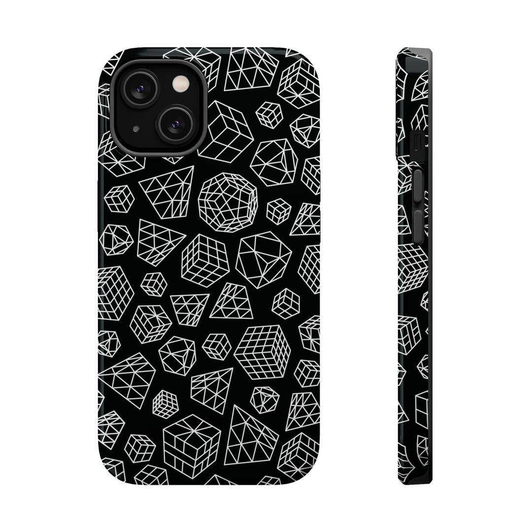 Magsafe Rubik's Cube iPhone Case - Black and White Line Art Tough Phone ...