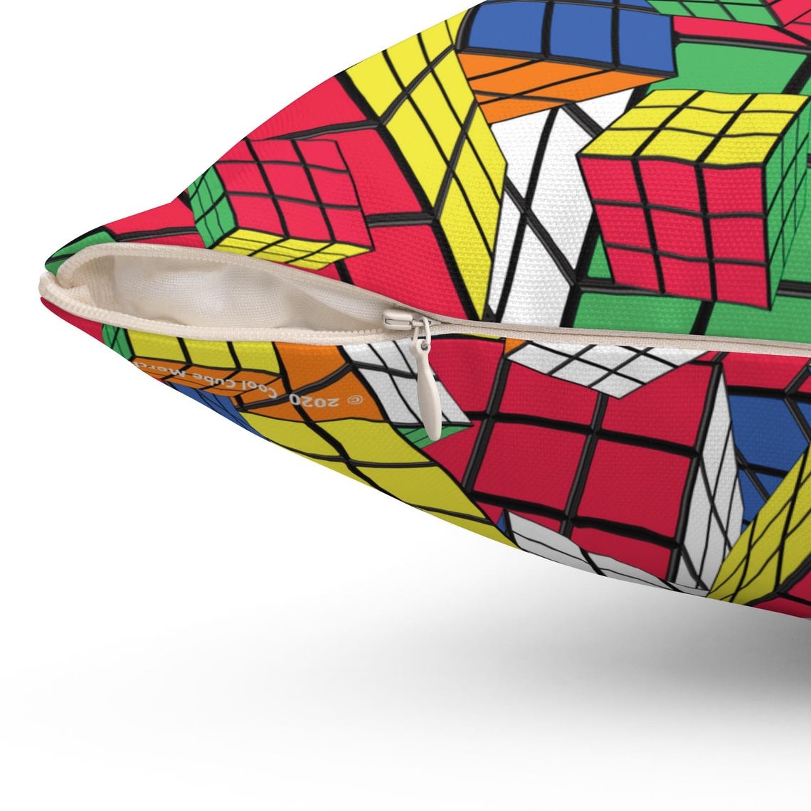 Crazy Cubes - Rubik's Cube Pillow - 2-sided Print, Square Throw Pillow ...