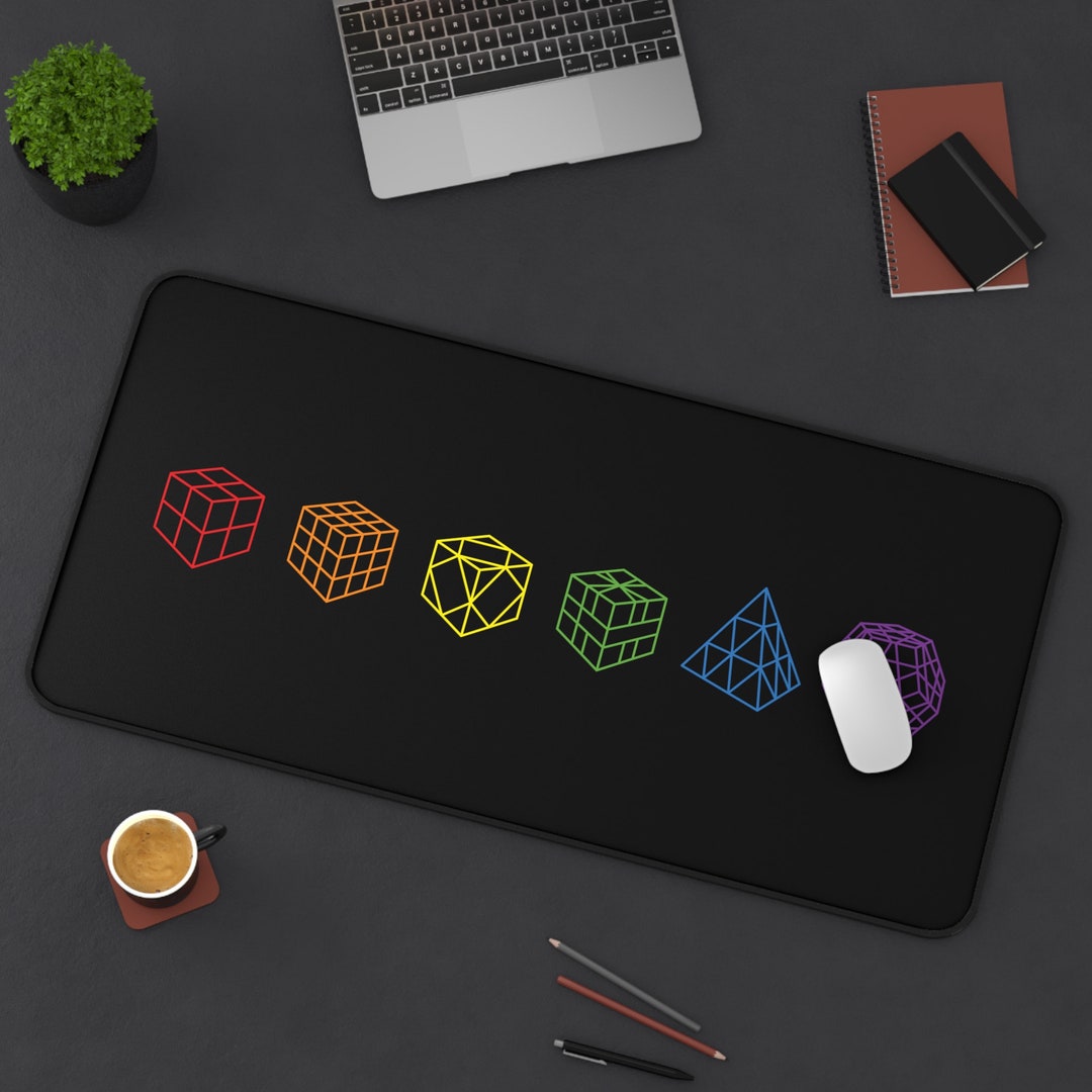 Rainbow Cube Lineup Rubik's Cubes Desk Mat, Cubing Mat, Speedcubing ...