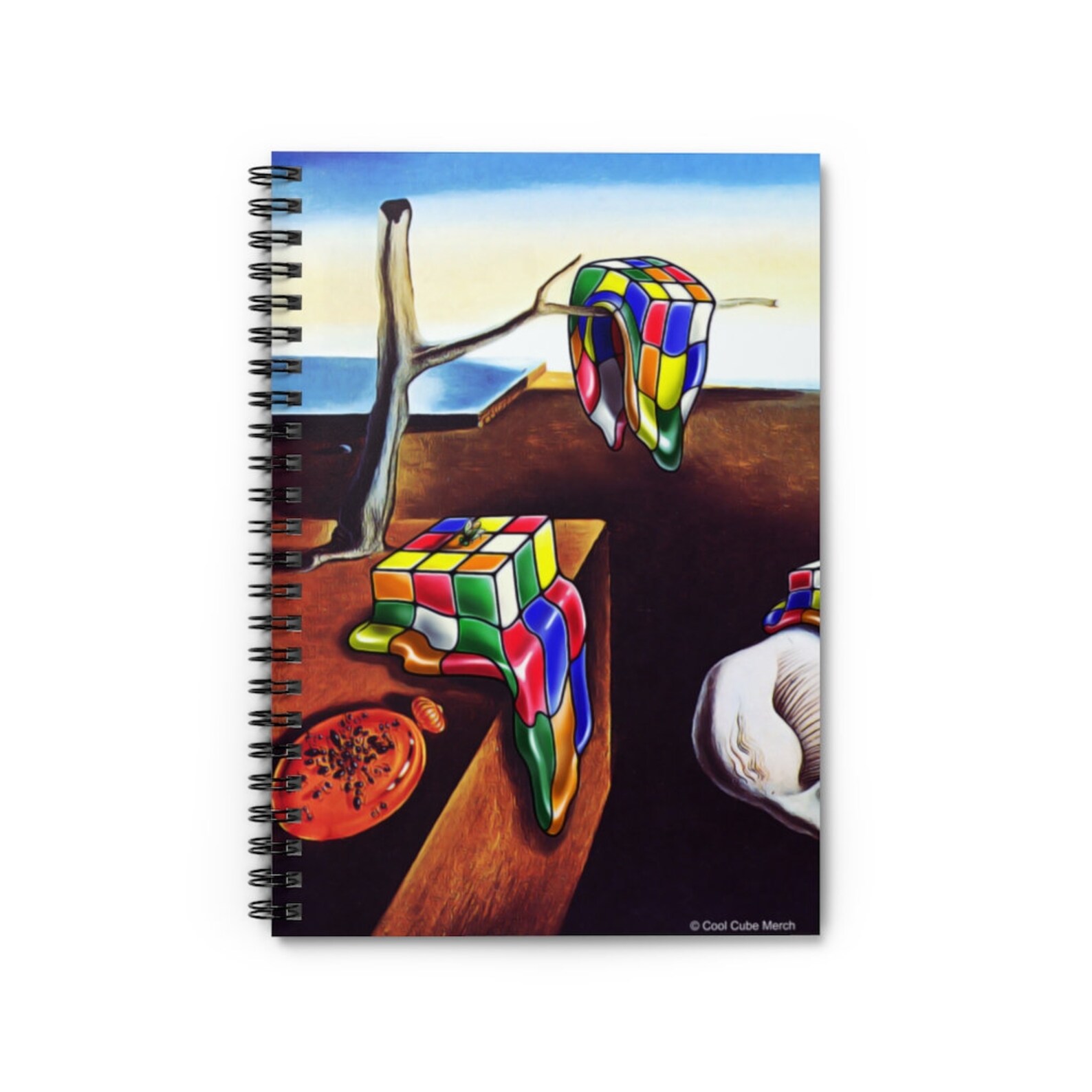 Melting Rubik's Cube Notebook Salvador Dali Spiral | Etsy
