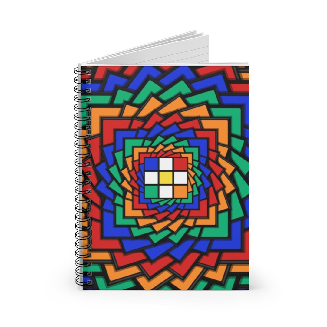 Daisy Pattern - Rubik's Cube Notebook - Spiral, Ruled Line, Journal ...