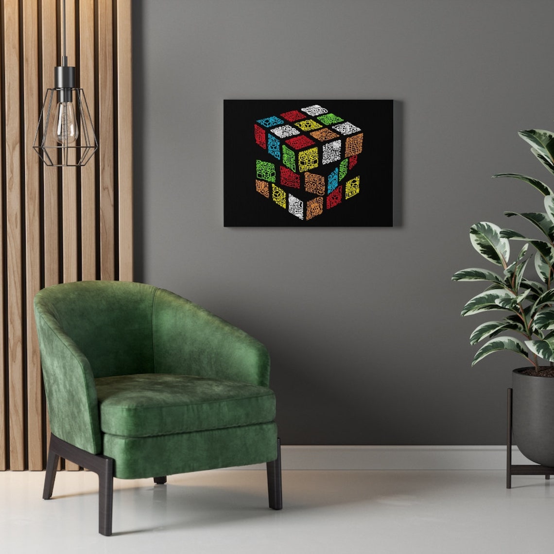 Rubik's Cube Art Doodle Cube Canvas Gallery Wrap - Etsy