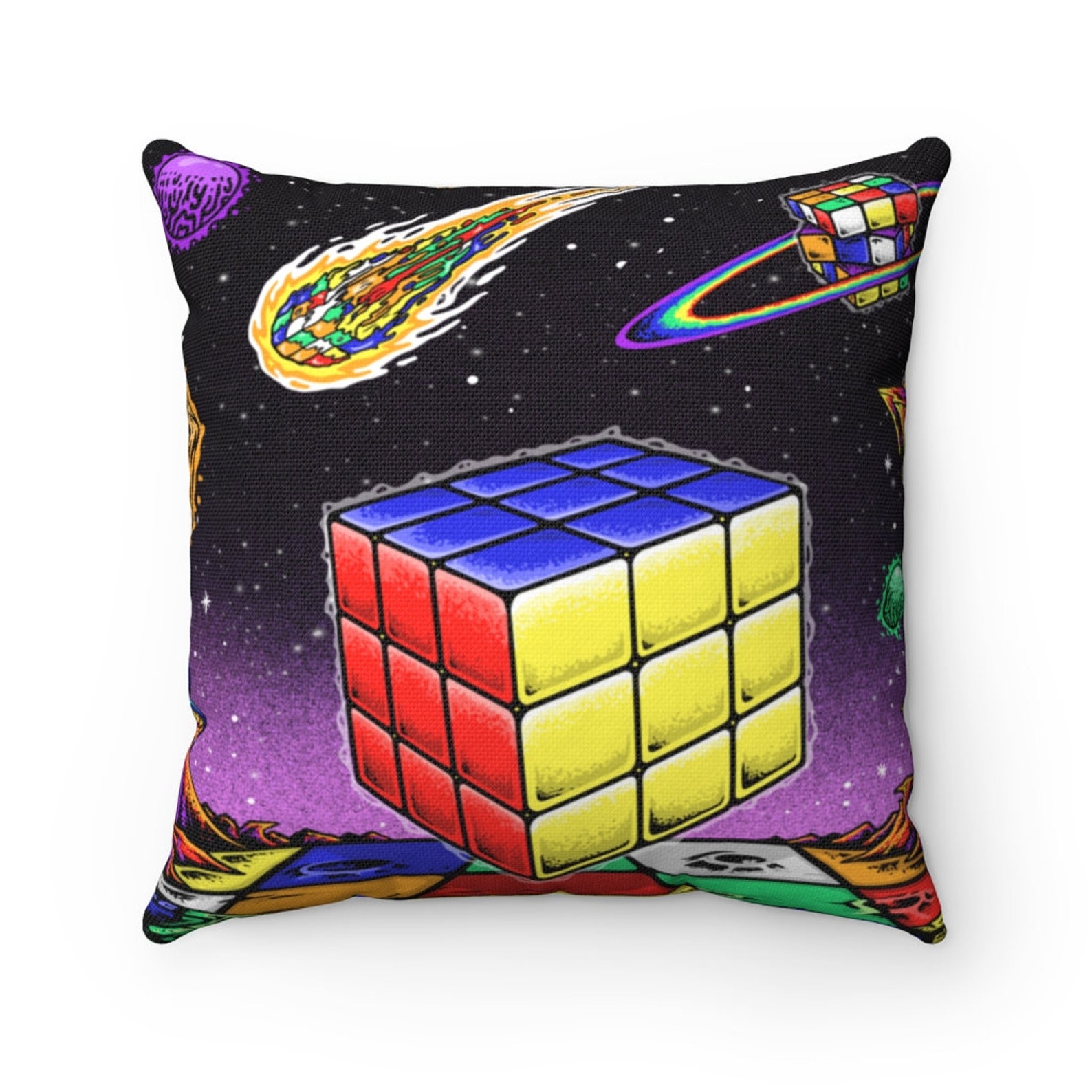Psychedelic Rubik's Cube Pillow - Etsy