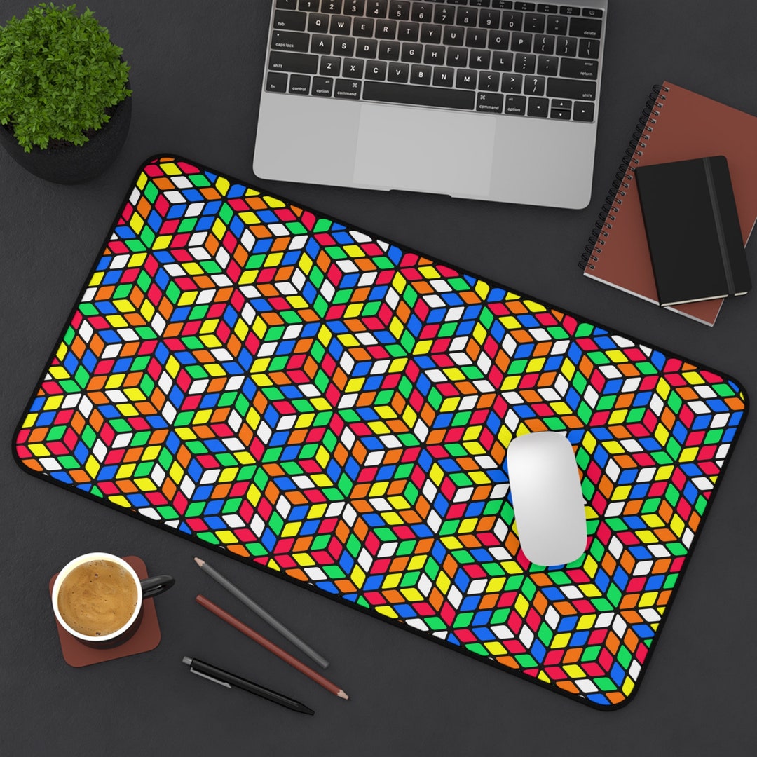 Optical Illusion Rubik's Cubes Desk Mat, Cubing Mat, Speedcubing ...