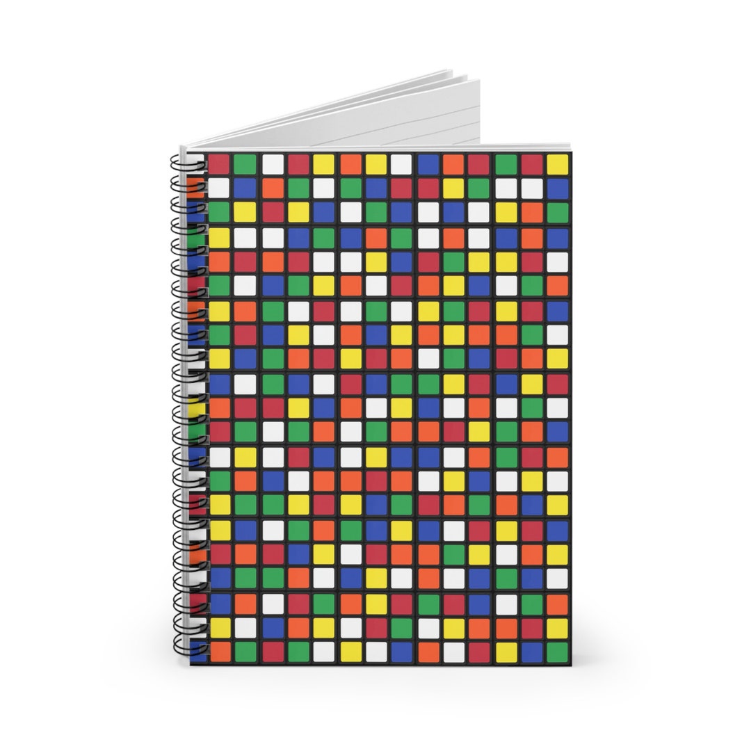 Rubik's Cube Notebook - Spiral, Ruled Line, Journal, Lined Paper ...