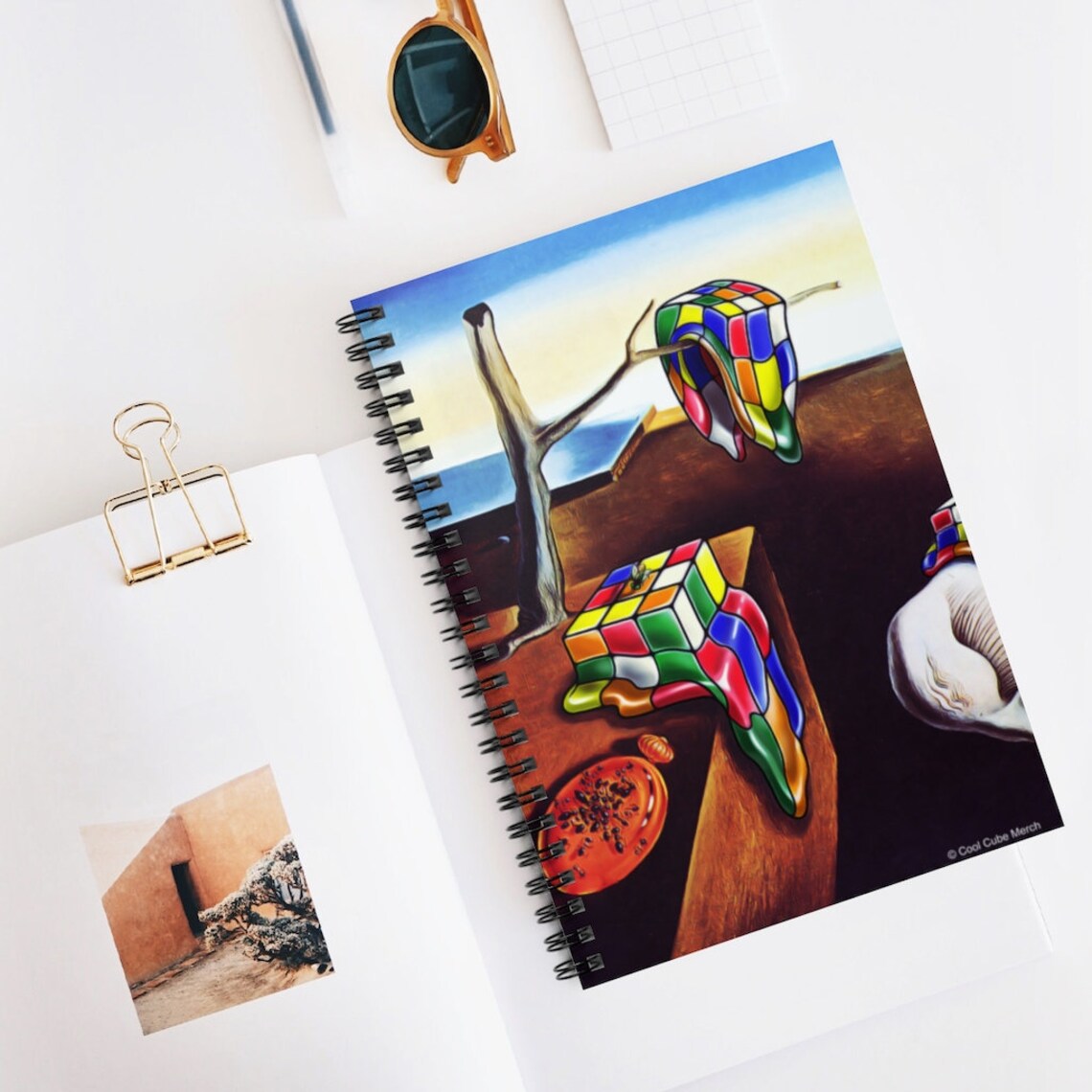 Melting Rubik's Cube Notebook Salvador Dali Spiral | Etsy