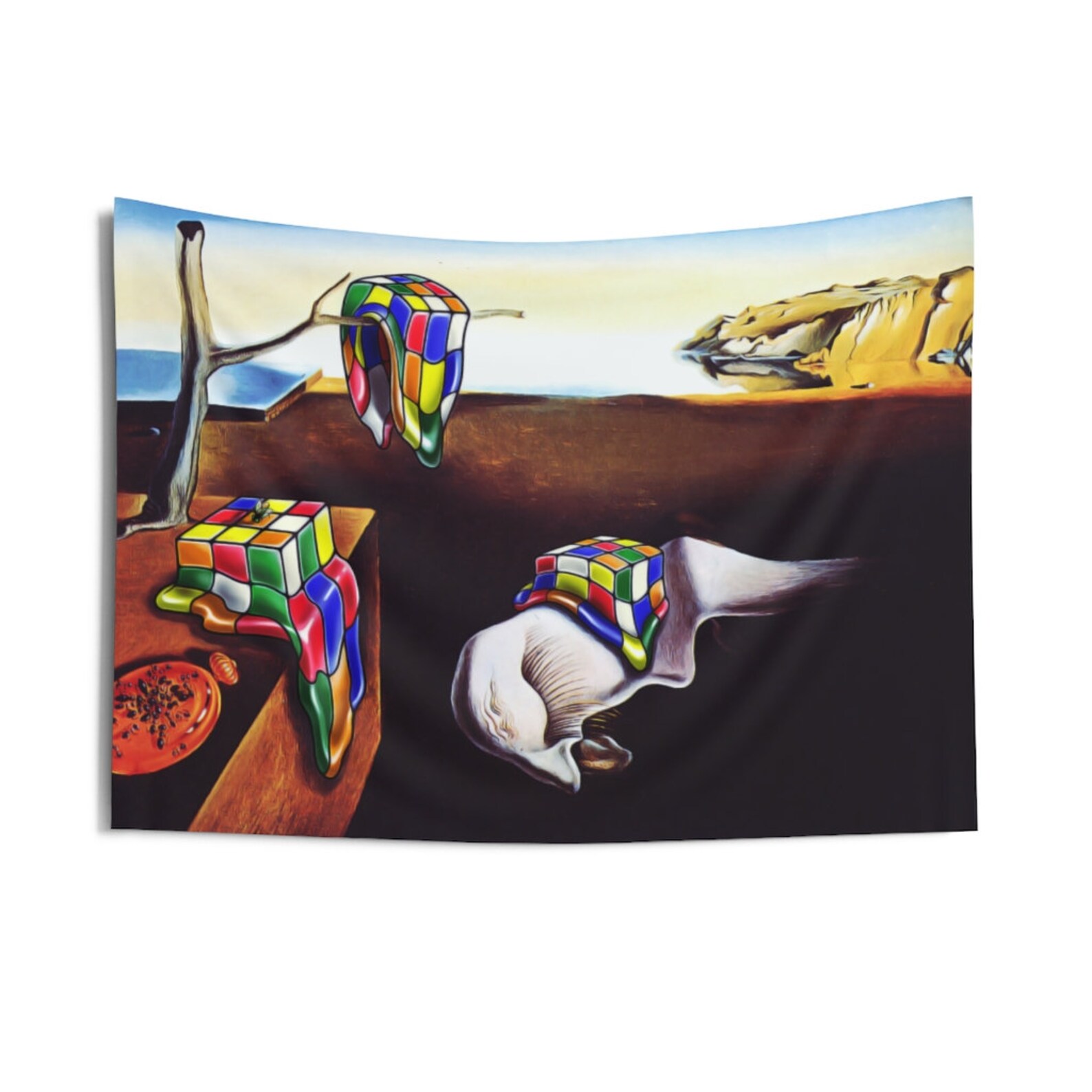 Melting Rubik's Cube Art - Salvador Dali - Indoor Wall Tapestry - Etsy
