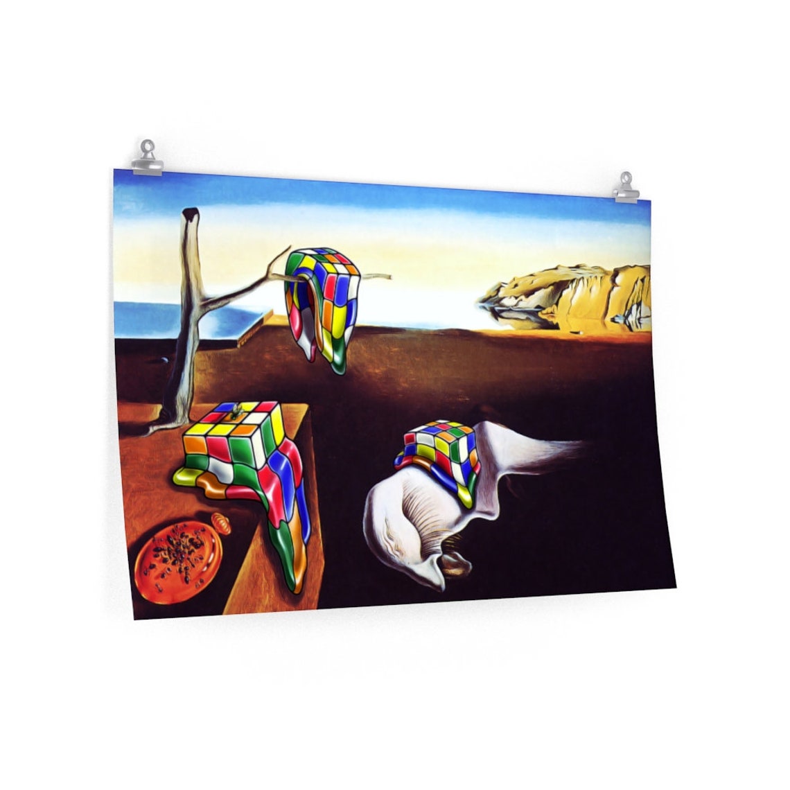 Melting Rubik's Cube Poster Salvador Dali Premium | Etsy