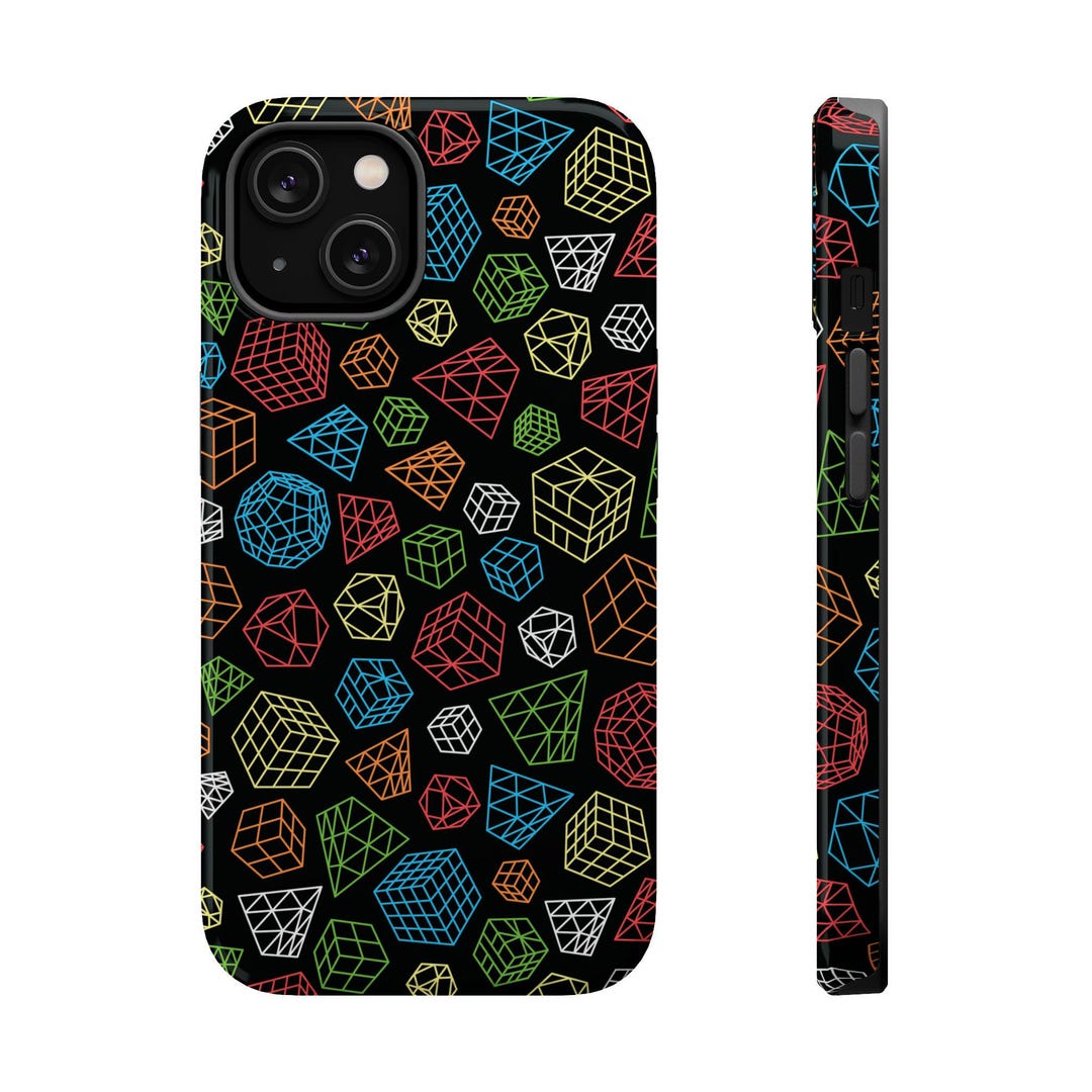 Magsafe Rubik's Cube iPhone Case - Colorful Line Art - Tough Phone Case ...