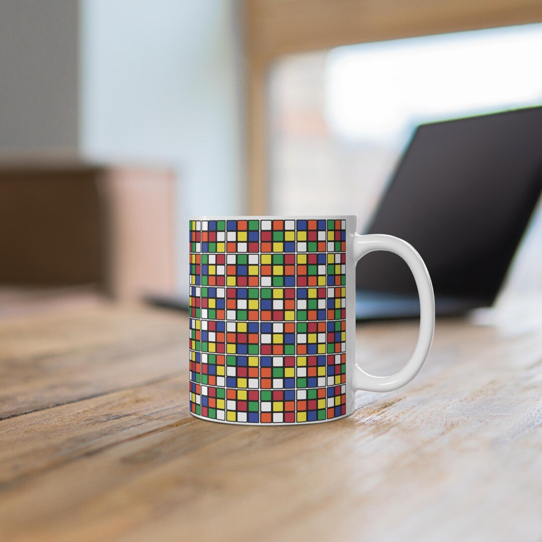 All Over Cubes - Rubik's Cube Mug (11oz) Smaller Cubes - Etsy