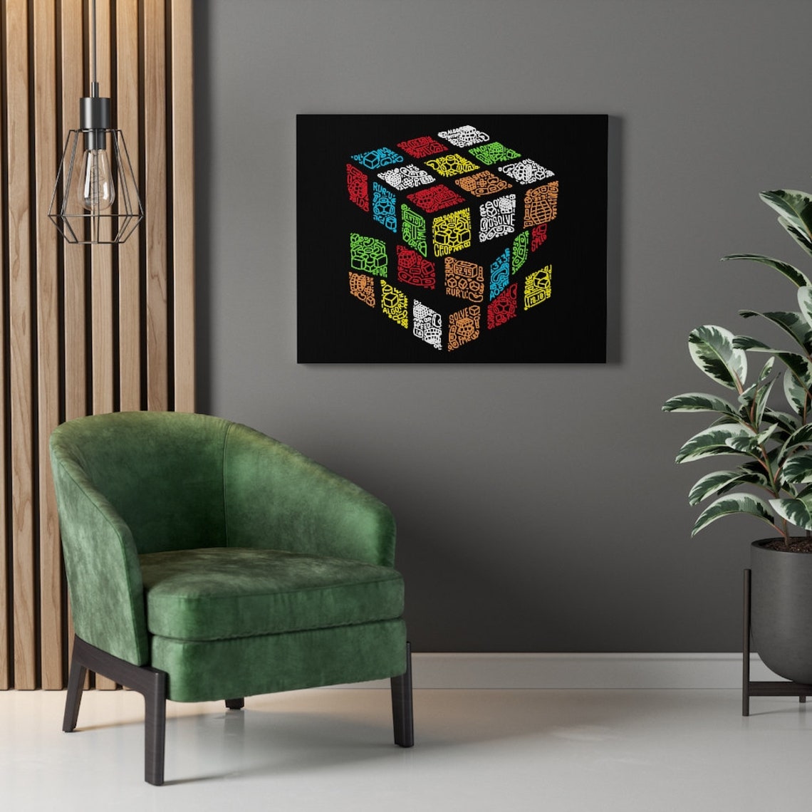 Rubik's Cube Art Doodle Cube Canvas Gallery Wrap - Etsy