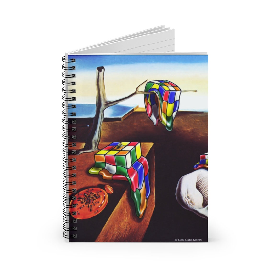 Melting Rubik's Cube Notebook Salvador Dali Spiral | Etsy