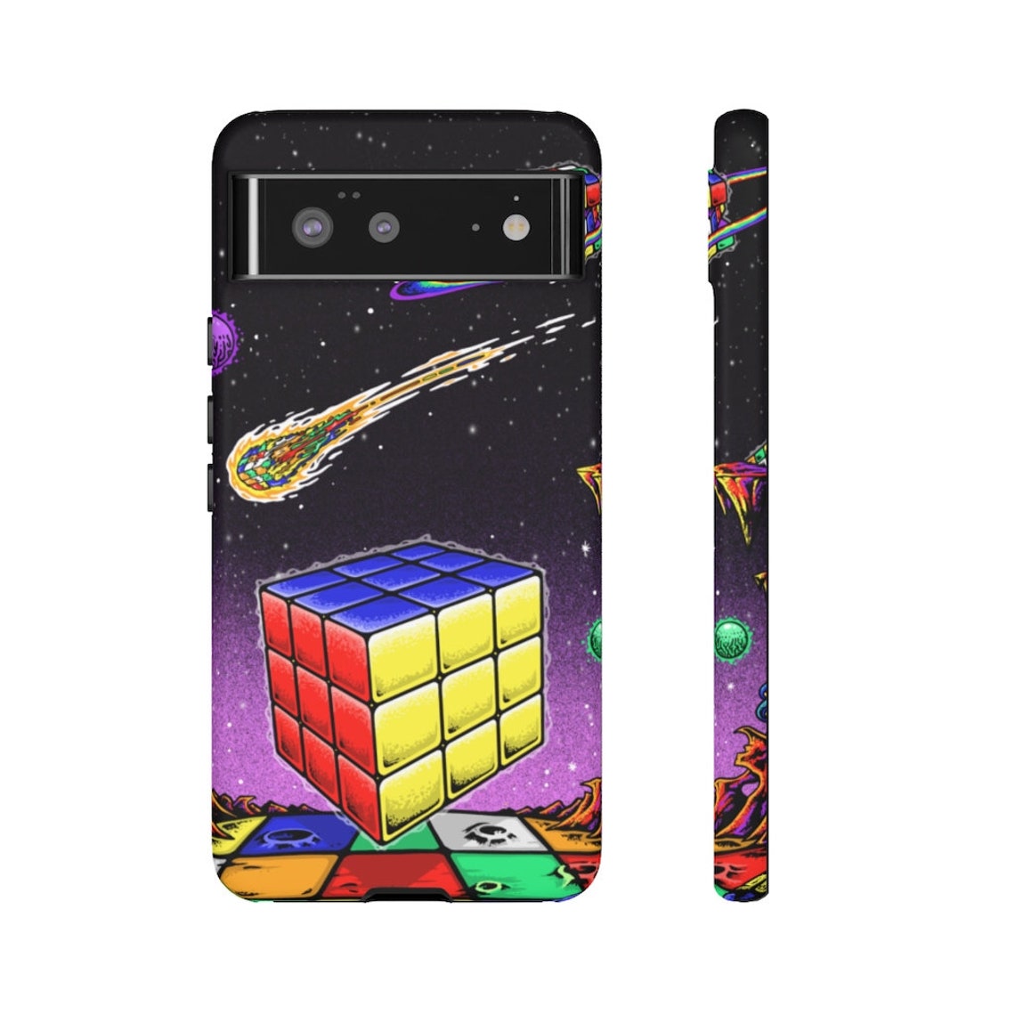 Psychedelic Rubik's Cube Phone Case Tough Case - Etsy