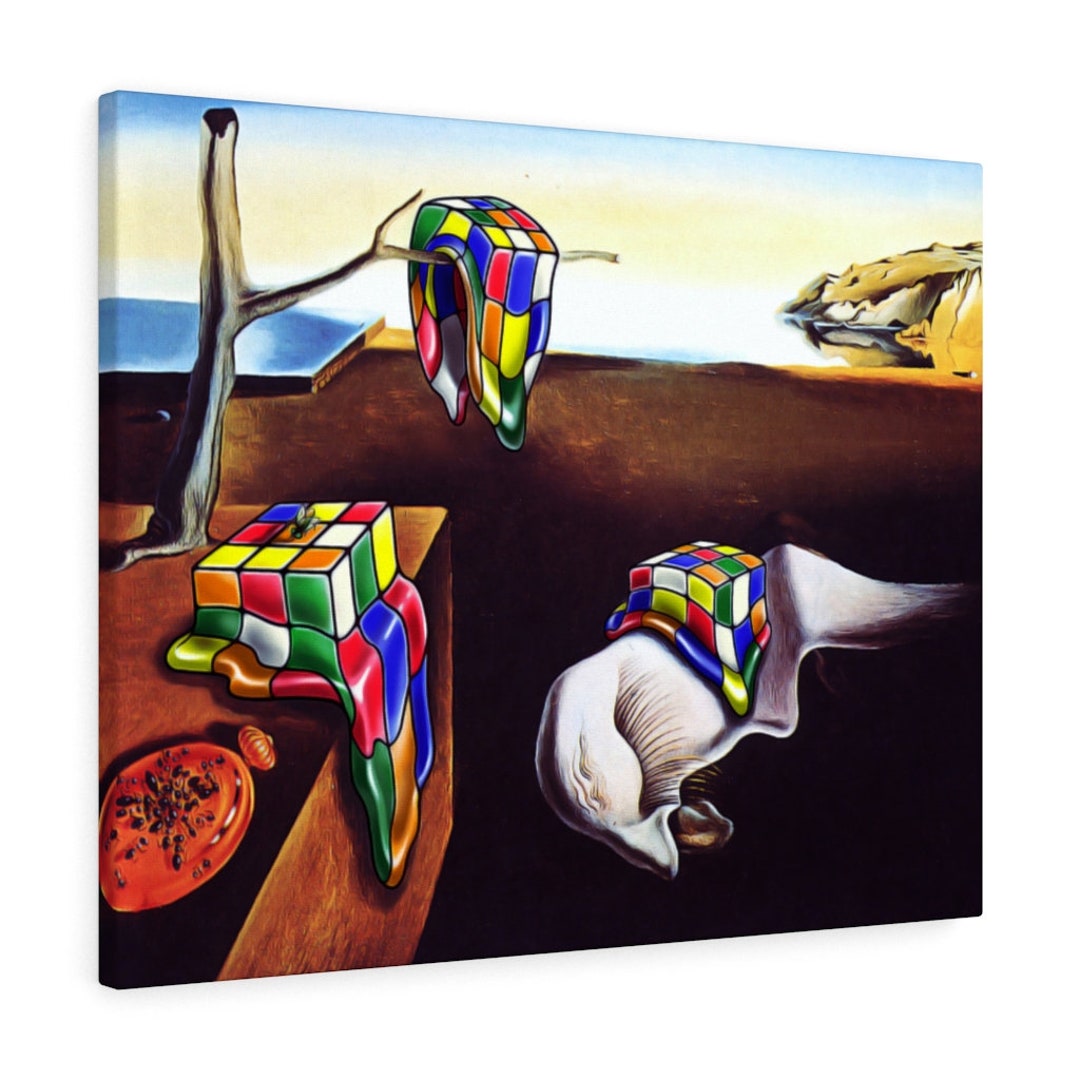 Melting Rubik's Cube Art - Salvador Dali - Canvas Gallery Wrap - Etsy