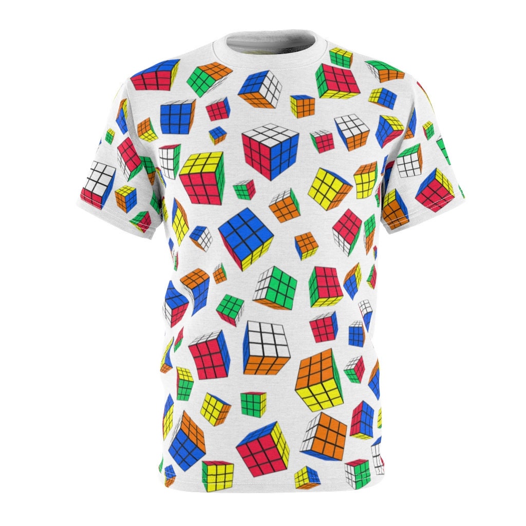 Cubes All Over Rubik's Cube Shirt White | Etsy