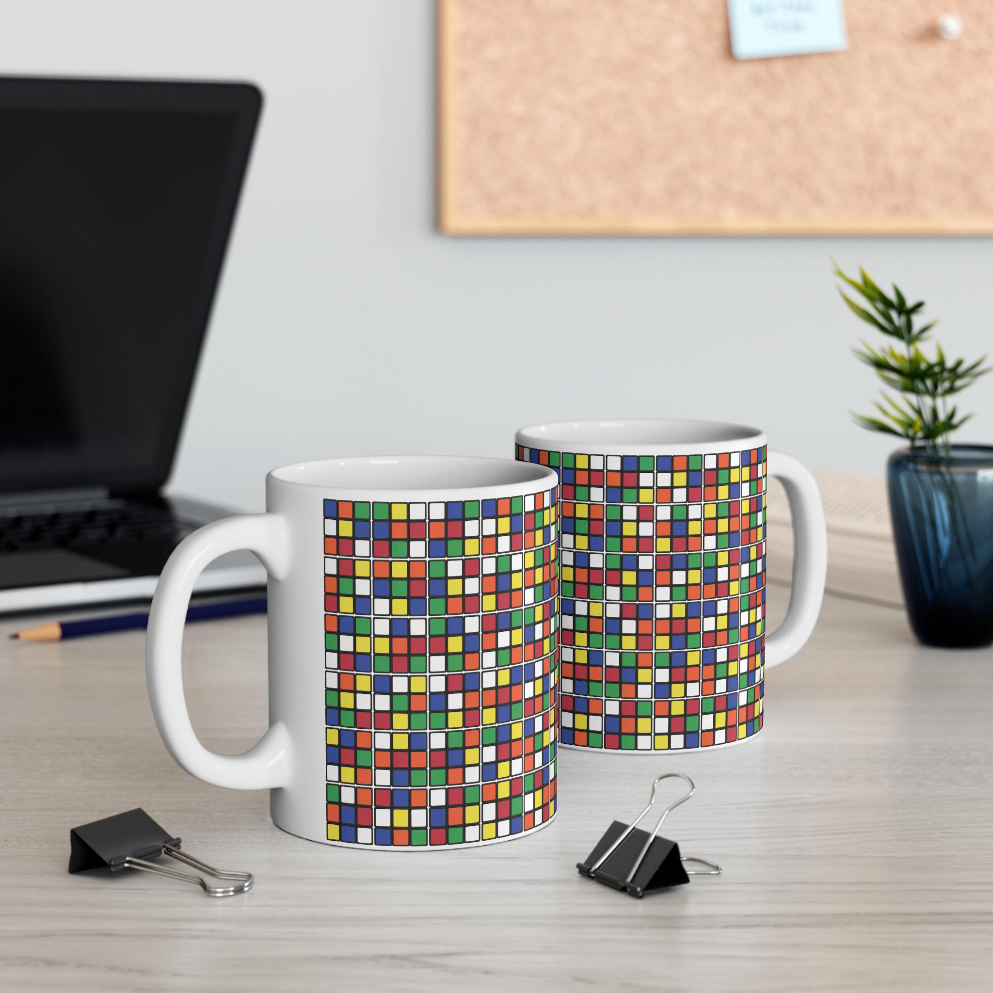 All Over Cubes - Rubik's Cube Mug (11oz) Smaller Cubes - Etsy