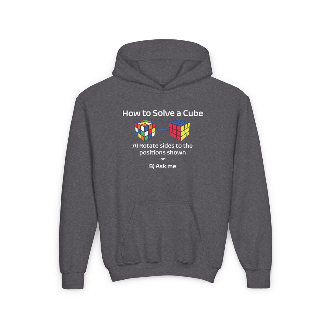 How to Solve a Cube - Rubik's Cube Hoodie Sweatshirt (youth Sizes ...