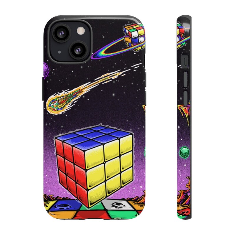 Psychedelic Rubik's Cube Phone Case Tough Case - Etsy
