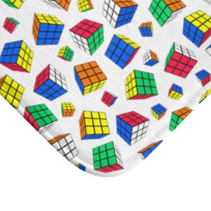 Cubes All Over - Rubik's Cube Bath Mat Covered With Rubik's Cubes - Etsy