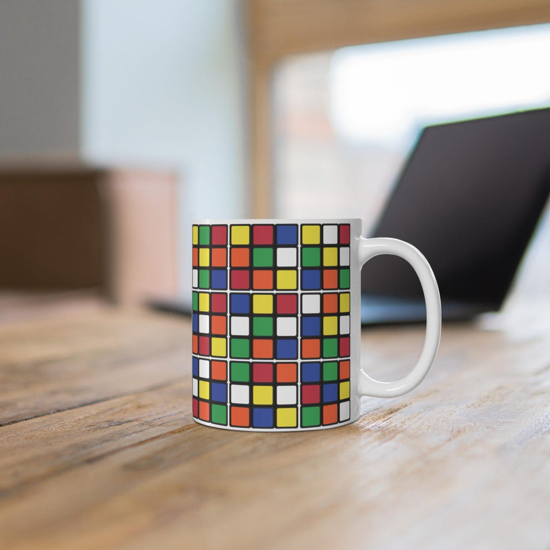 All Over Cubes - Rubik's Cube Mug (11oz) Larger Cubes - Etsy