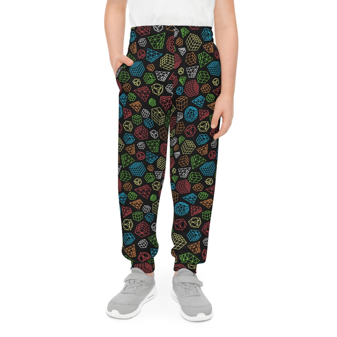 Rubik's Cube Youth Pants, Kids Joggers, Line Art Cube Design (AOP) - Etsy