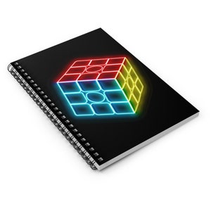 Neon Cube - Rubik's Cube Notebook - Spiral Ruled Line - Etsy
