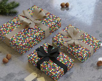 Rubiks Cube Gift Wrap Paper - Etsy