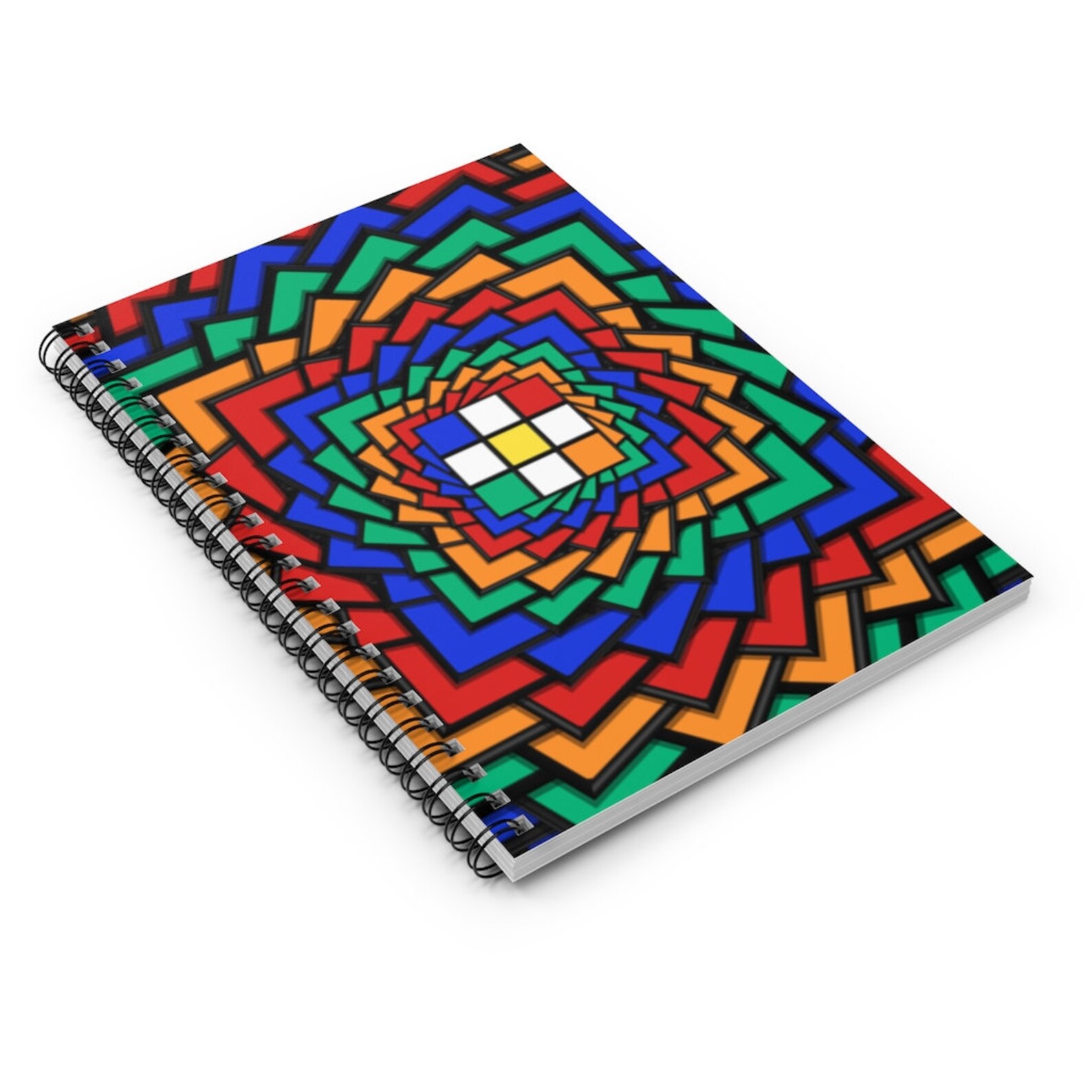 Daisy Pattern - Rubik's Cube Notebook - Spiral, Ruled Line, Journal ...