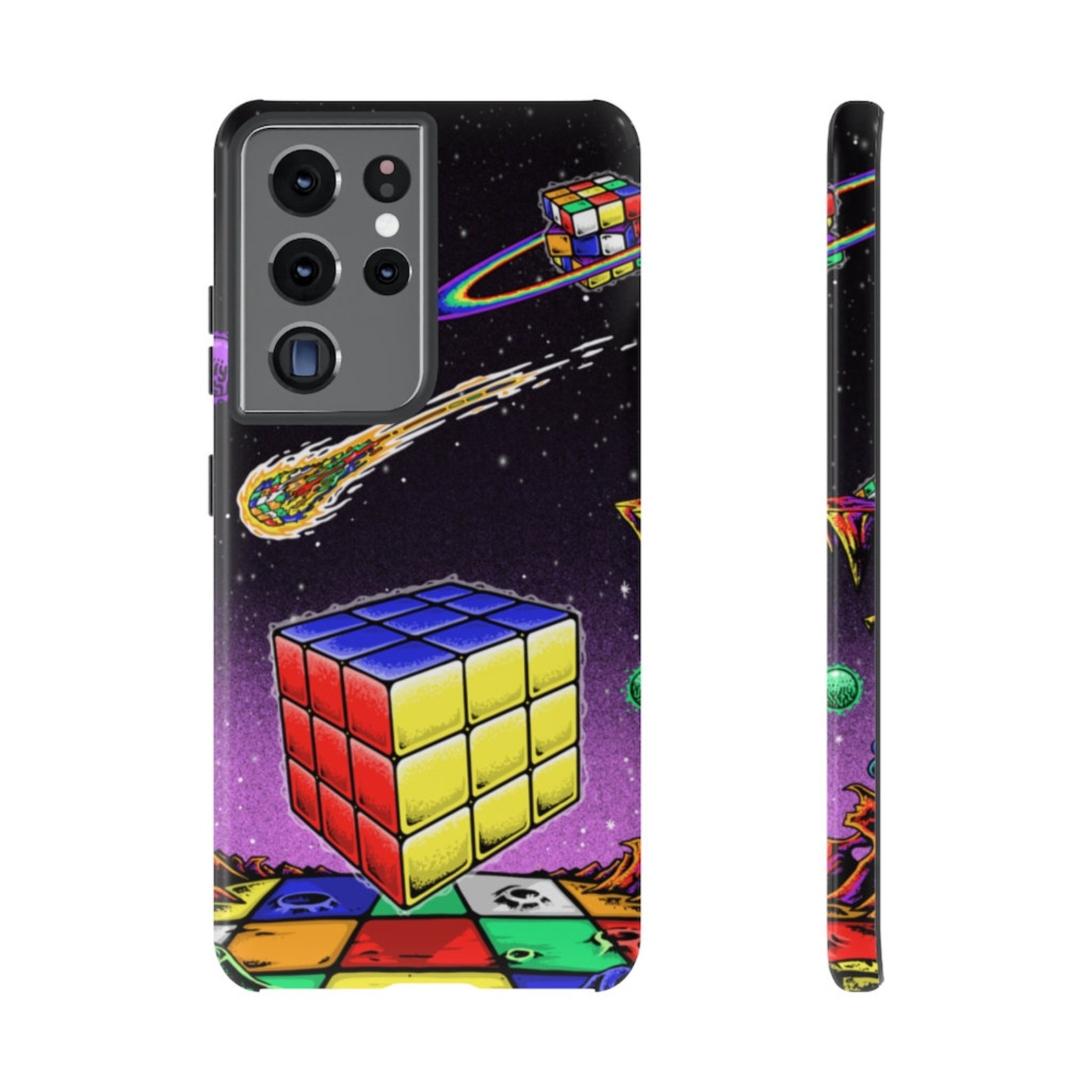 Psychedelic Rubik's Cube Phone Case Tough Case - Etsy