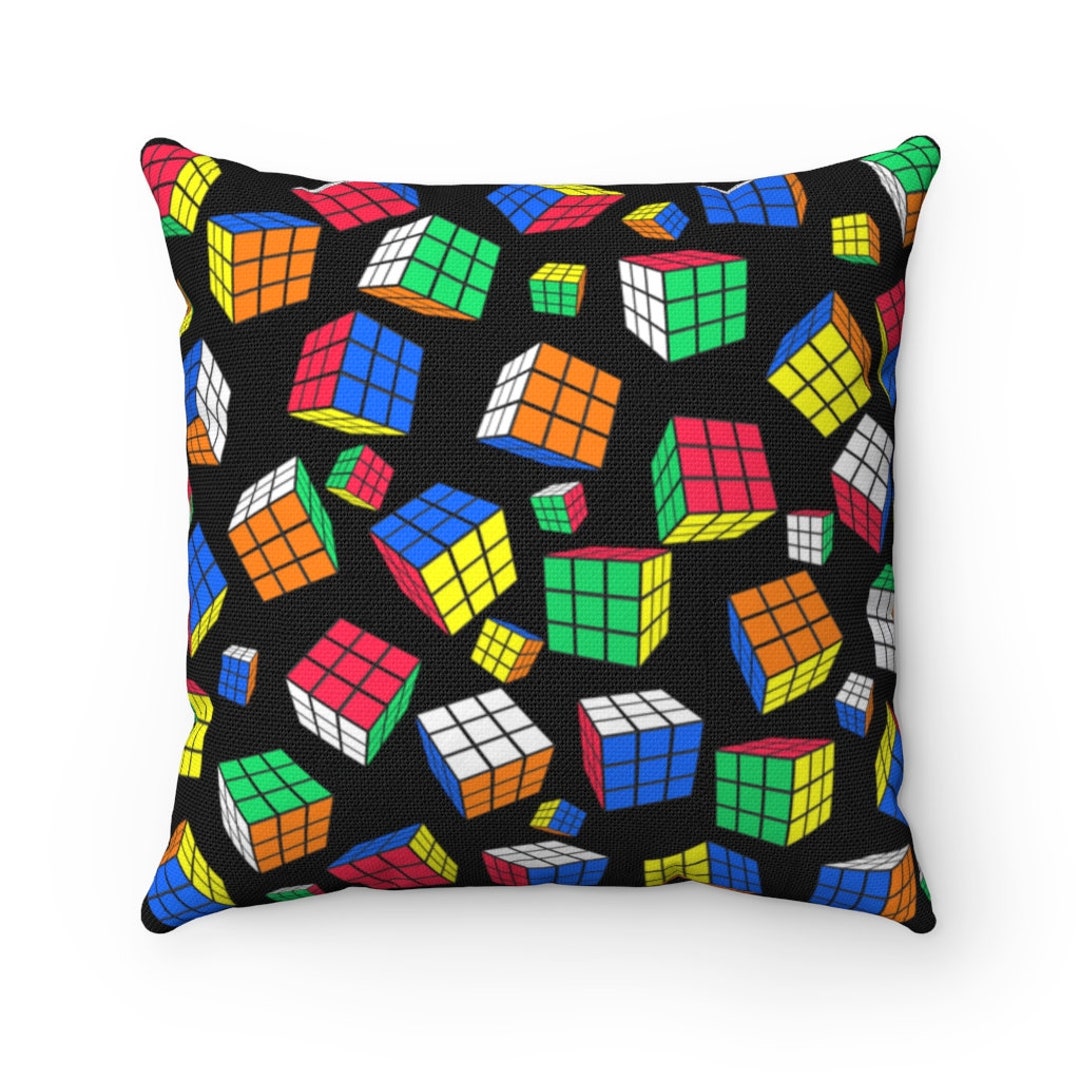 Cubes All Over - Rubik's Cube Pillow - 2-sided Print, Square Throw ...