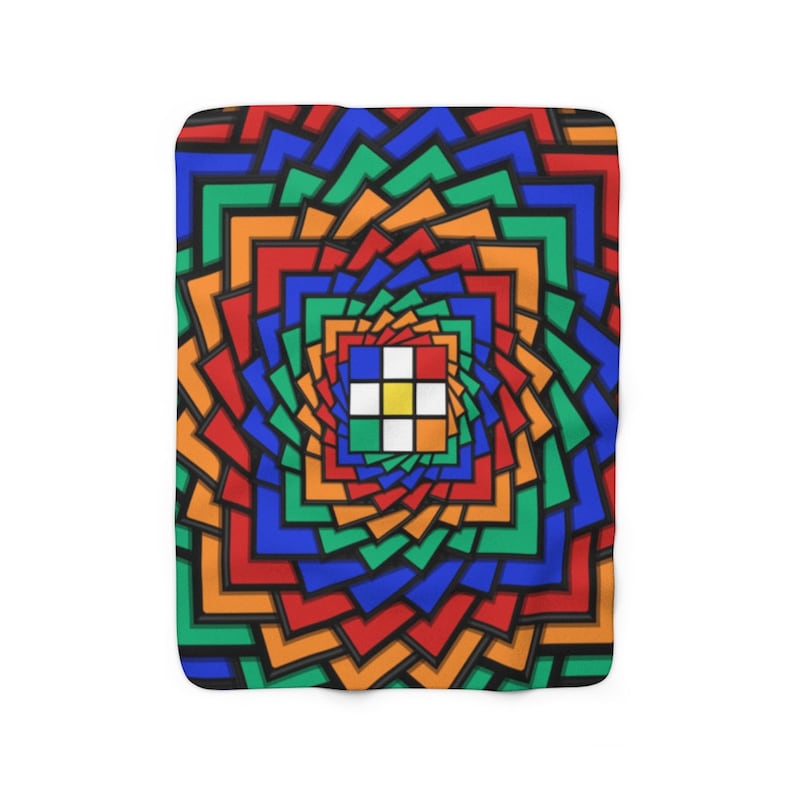 Daisy Pattern Rubik's Cube Blanket Sherpa Fleece | Etsy