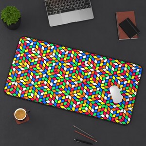 Optical Illusion Rubik's Cubes Desk Mat, Cubing Mat, Speedcubing ...
