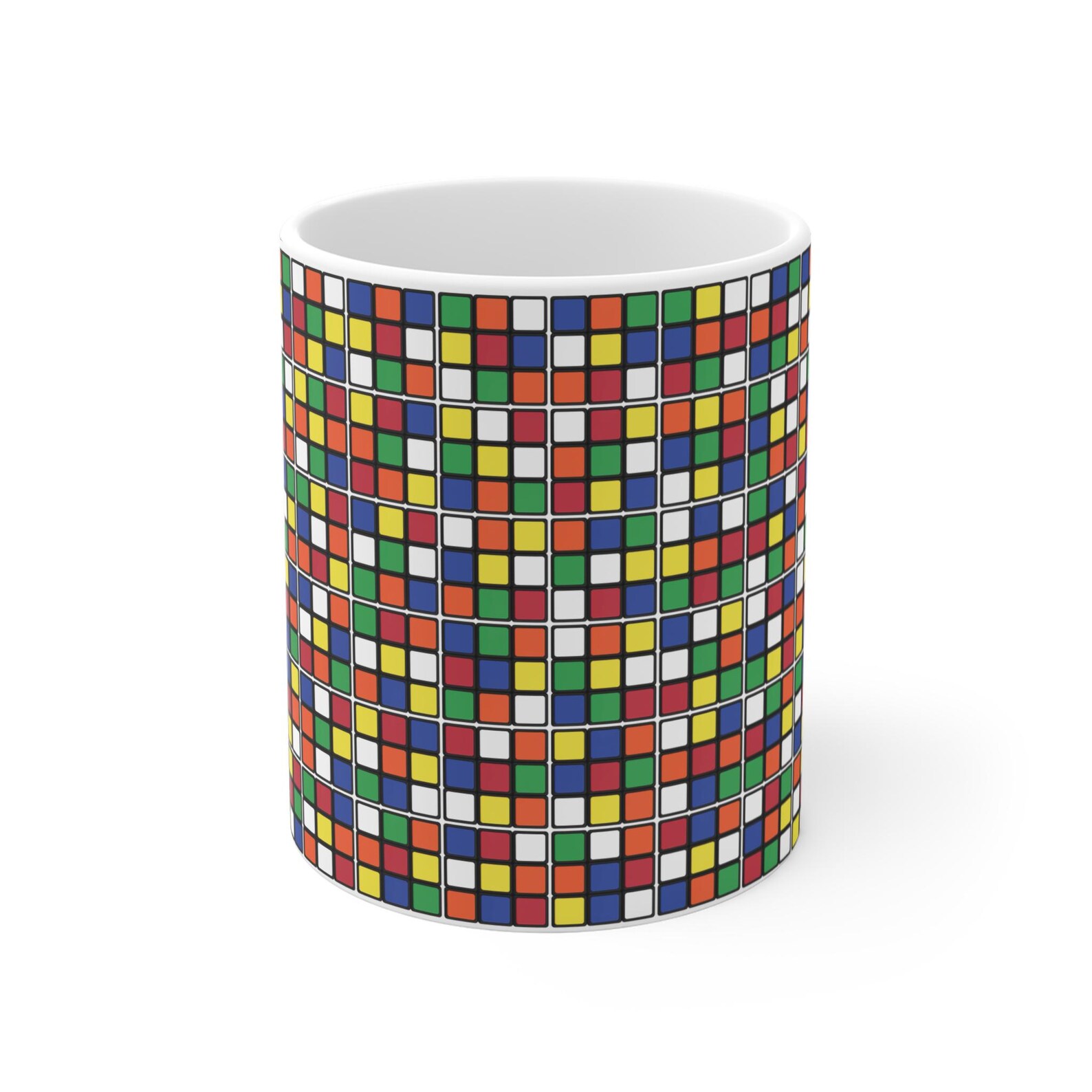 All Over Cubes - Rubik's Cube Mug (11oz) Smaller Cubes - Etsy