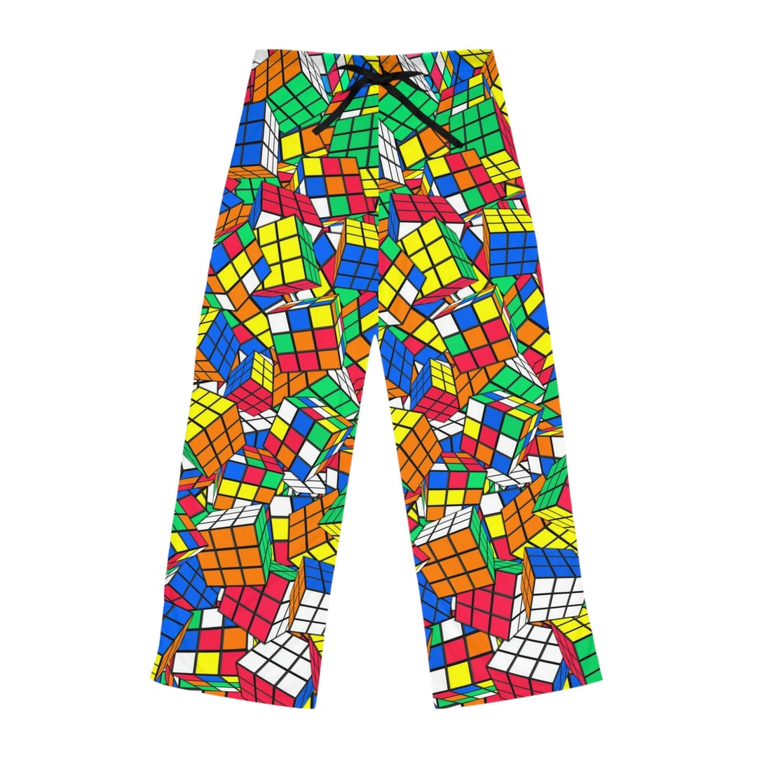 Women's Piles of Cubes - Rubik's Cube Pajama Pants, Sleep Pants ...