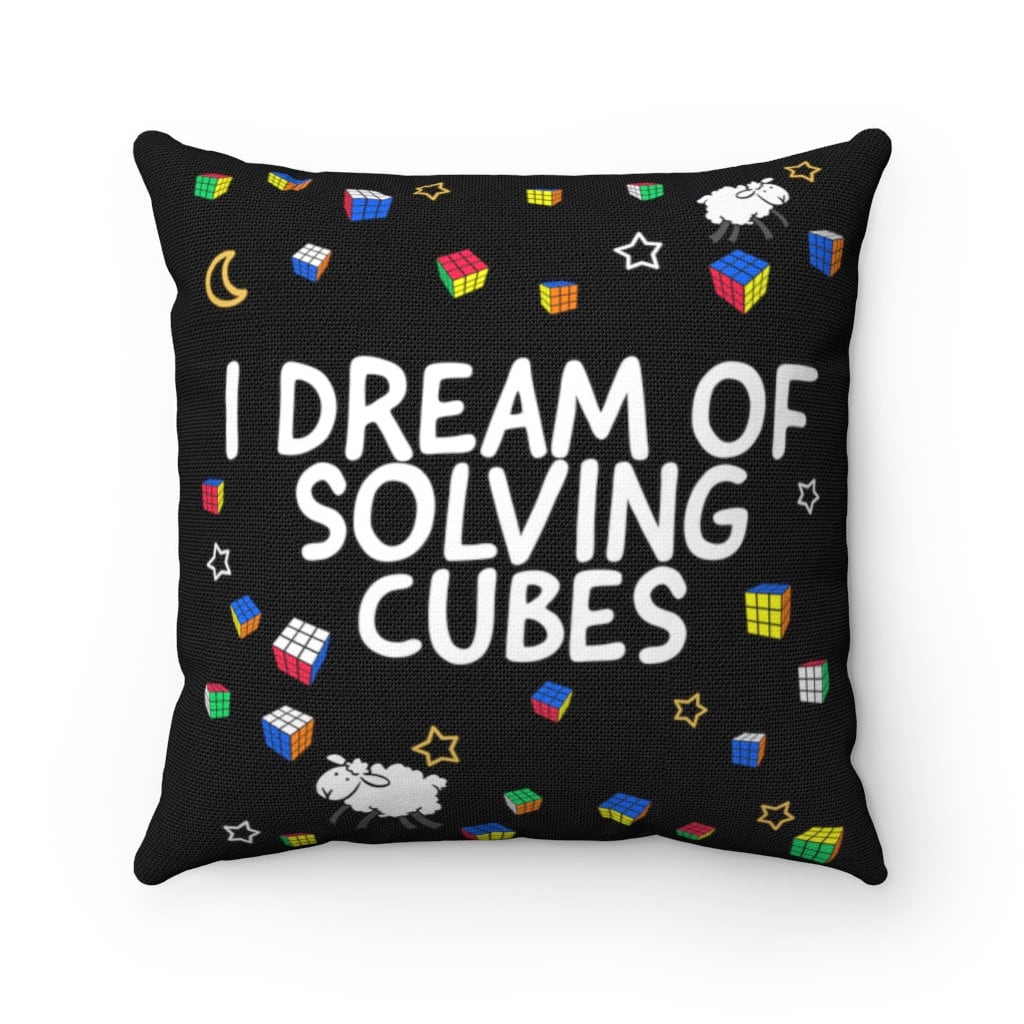 I Dream of Solving Cubes - Rubik's Cube Pillow - 2-sided Print, Square ...