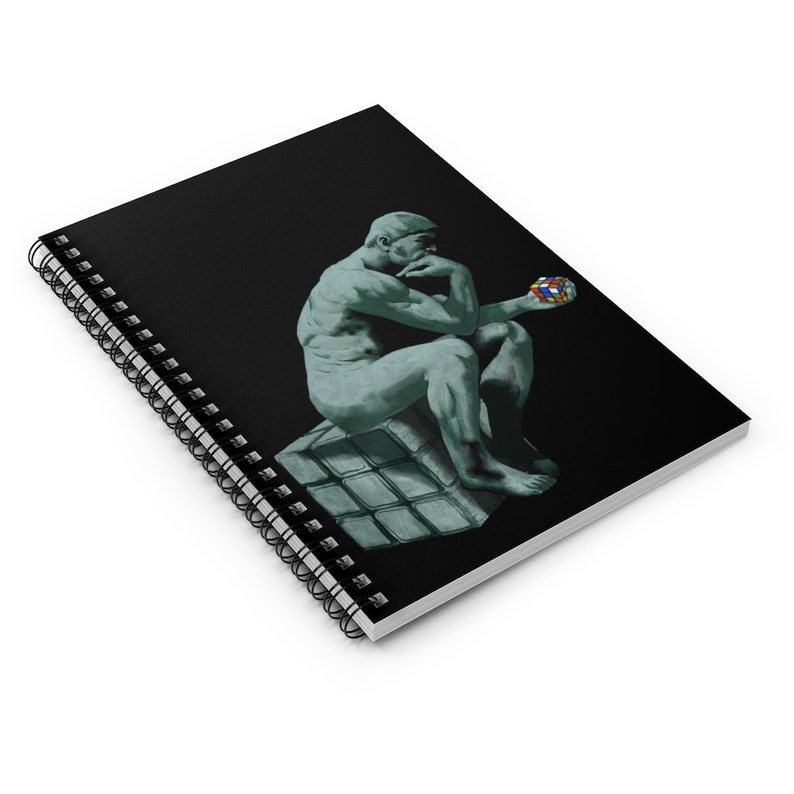 The Thinker Rubik's Cube Notebook Spiral Ruled Line | Etsy
