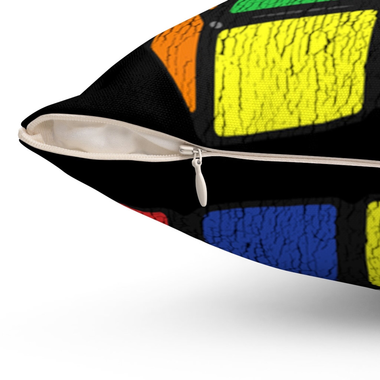 Vintage-style Cube - Rubik's Cube Pillow - 2-sided Print, Square Throw ...