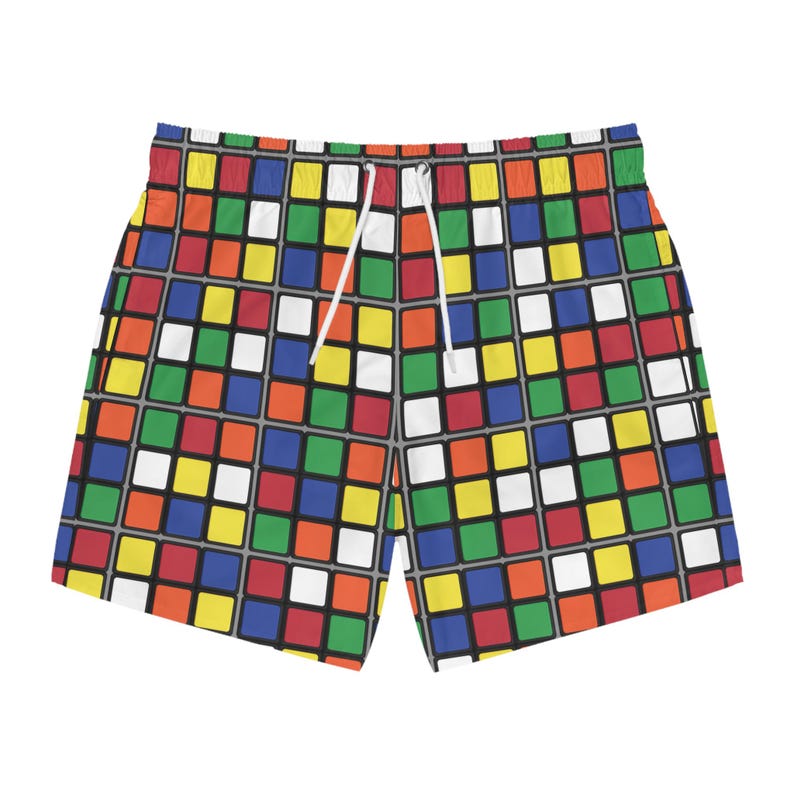Rubik's Cube Bathing Suit - Swim Trunks - Adult Sizes, Pool and Beach ...