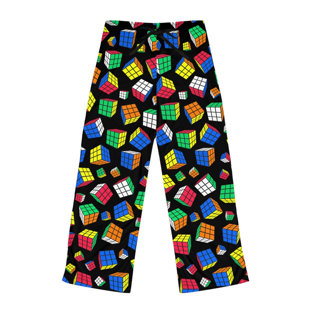 Women's Cubes All Over - Rubik's Cube Pajama Pants, Sleep Pants ...