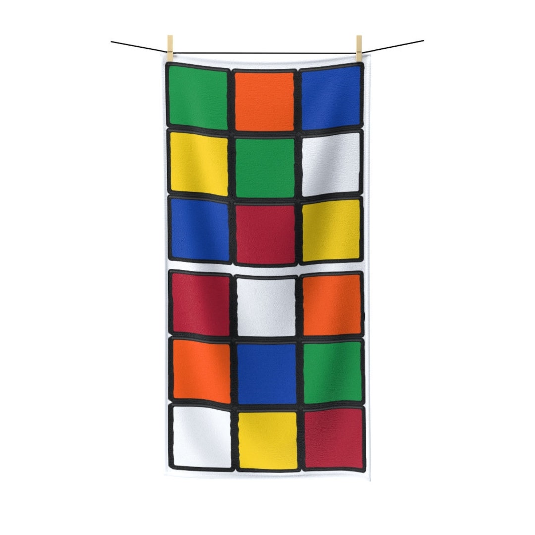Rubik's Cube Bath Towel 2 Big Cubes Bathroom Decor - Etsy