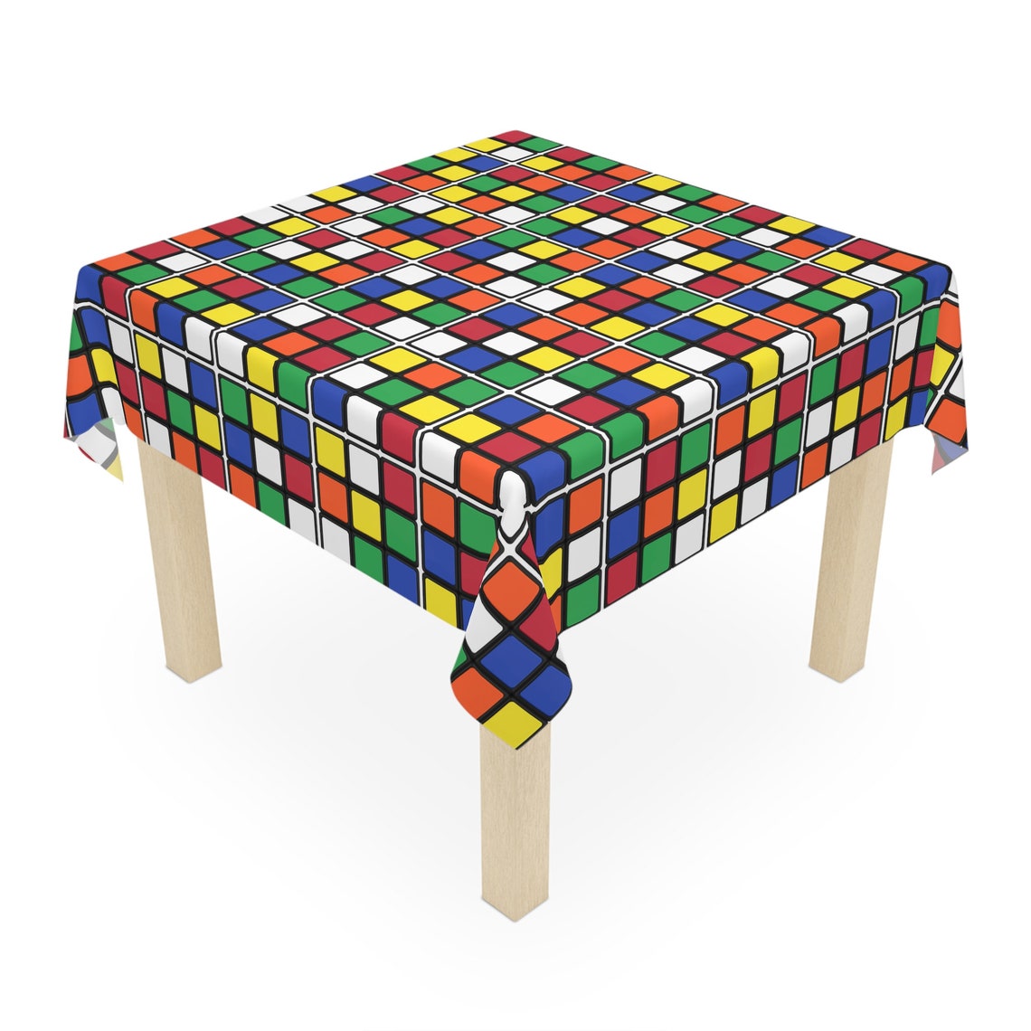 Rubik's Cube Tablecloth for a Speedcuber's Birthday Party - Etsy