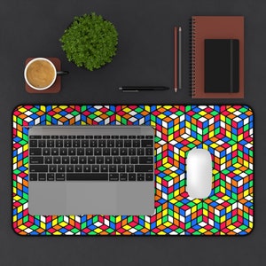 Optical Illusion Rubik's Cubes Desk Mat, Cubing Mat, Speedcubing ...